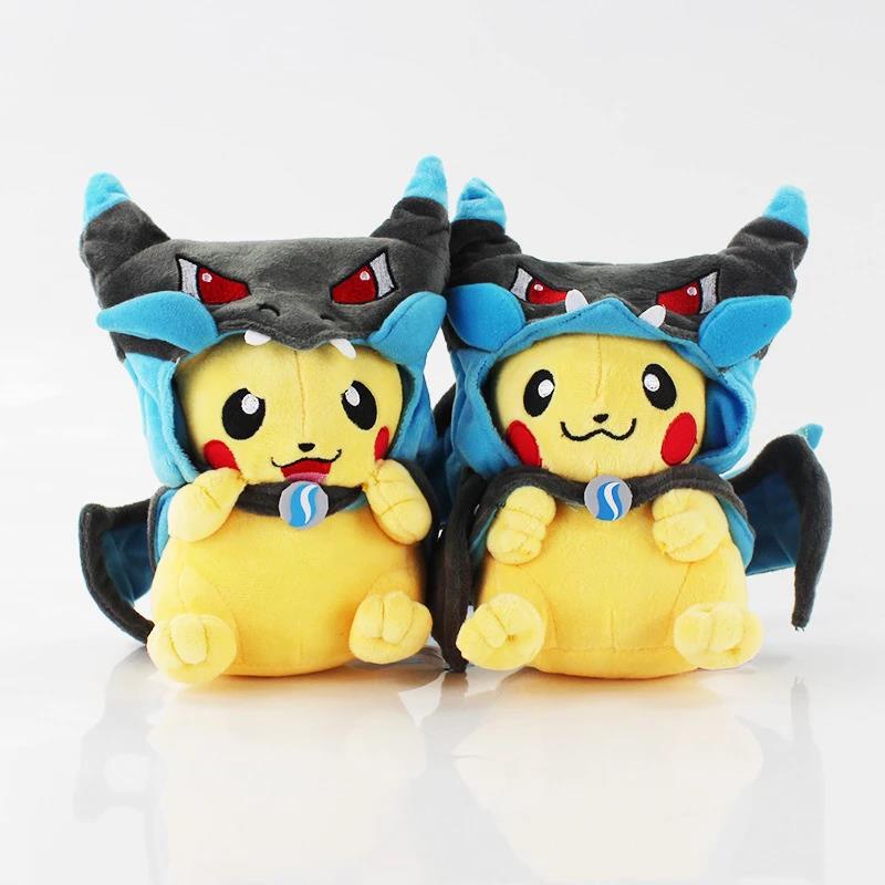 23cm pokemon mega pikachu charizard x & y cosplay peluche animais furry ...