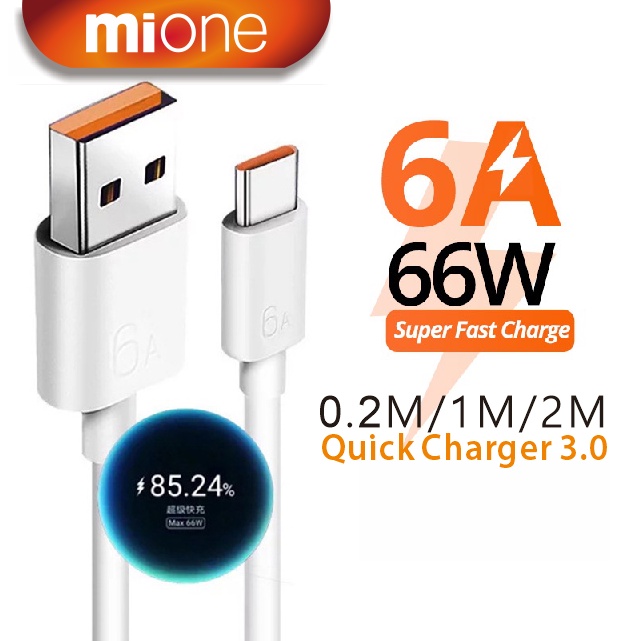 Mione 6A 66W Cable De Cargador Rápido USB A Tipo C Super Carga Datos Para Universal De 1 M 2 ...