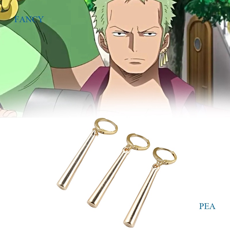 FANCY 3 Pzas Aretes De Anime De Una Pieza Roronoa Zoro Moda ...