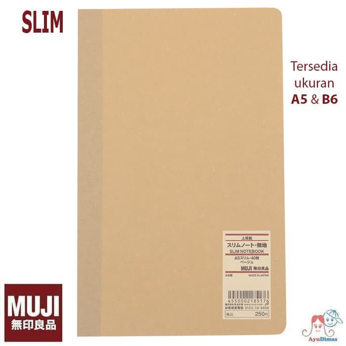 Muji SLIM cuaderno en blanco / libro de notas - libro de notas liso ...