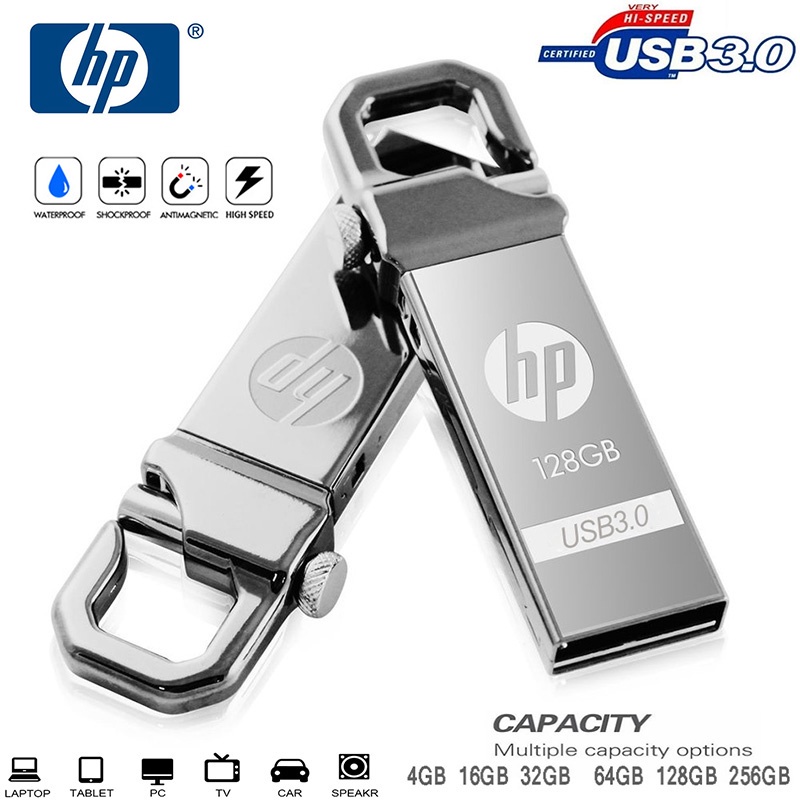 HP USB 3.0 metal Flash Drive 32GB 64GB 128GB 256GB | Shopee México