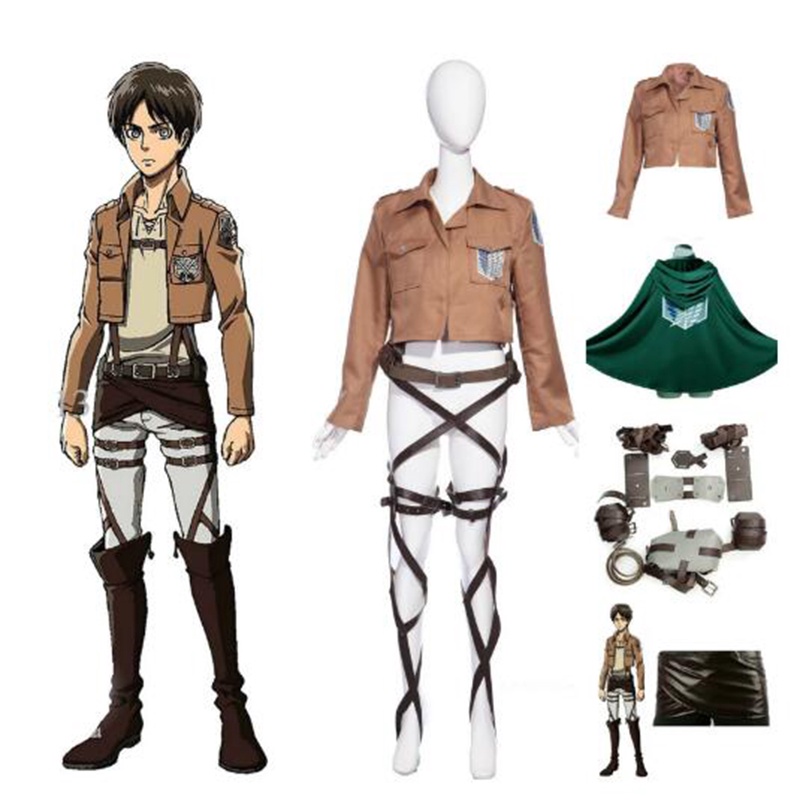 Japanese Attack On Titan Cosplay Shingeki No Kyojin Cosplay Jackets Leather Skirt Halloween ...