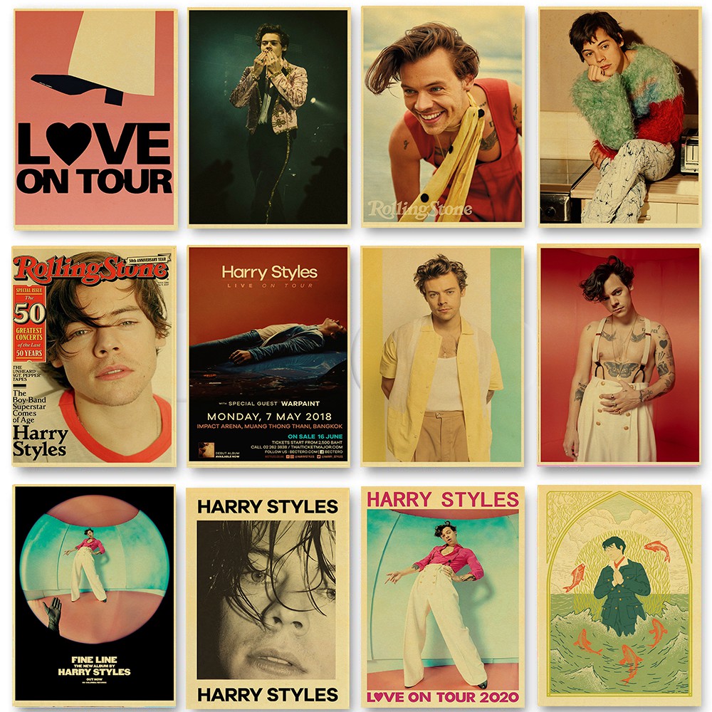 Póster De Harry Styles Famoso Cantante , Papel Kraft , Pósters Vintage ...