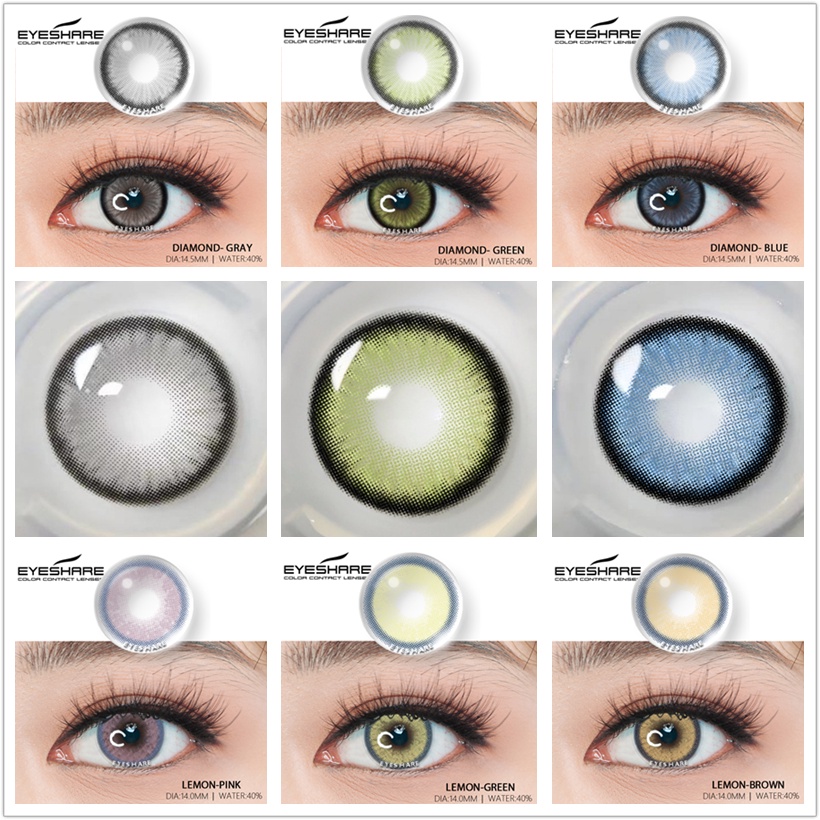 EYESHARE 2 Pzs Lentes De Contacto De Color natural Para Ojos Anuales ...