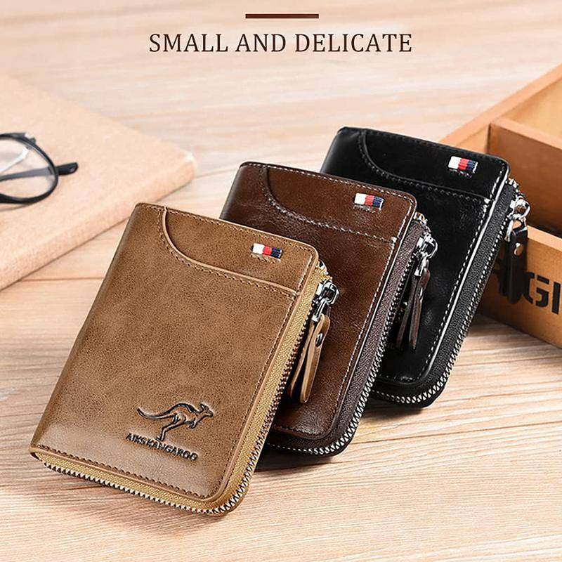 Cartera Macho Canguro Con Cremallera RFID | Shopee México