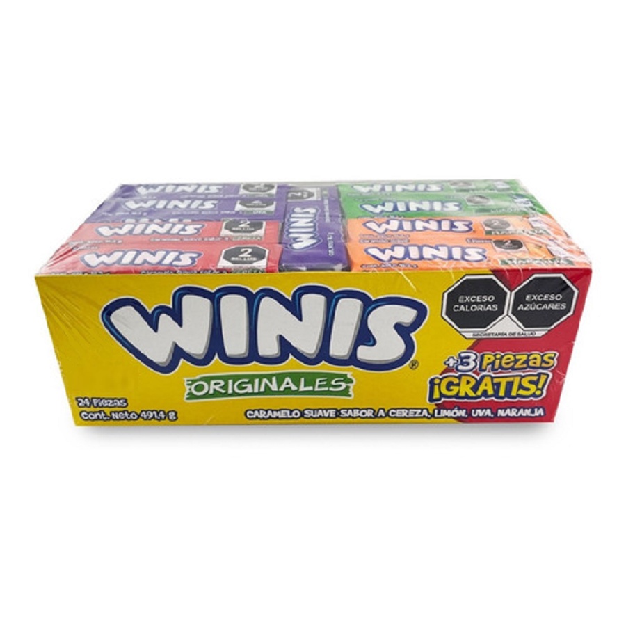 WINIS ORIGINALES 24 piezas SABORES CEREZA, LIMON, UVA, NARANJA | Shopee ...