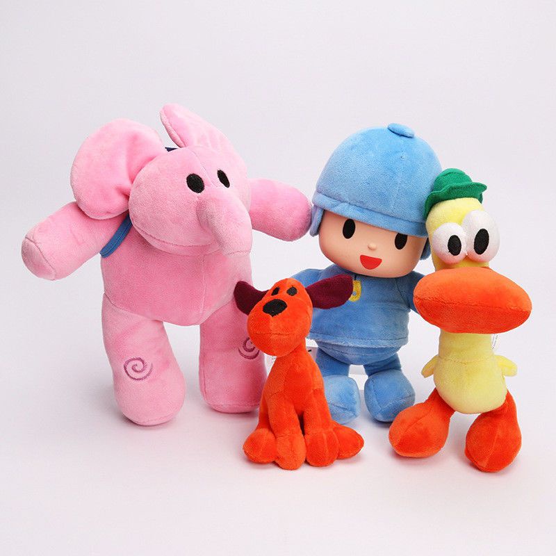 4 pcs/set Pocoyo Elly Pato Loula Soft Plush Stuffed Figure Toy kids ...