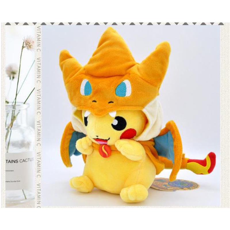 23cm pokemon mega pikachu charizard x & y cosplay peluche animais furry ...