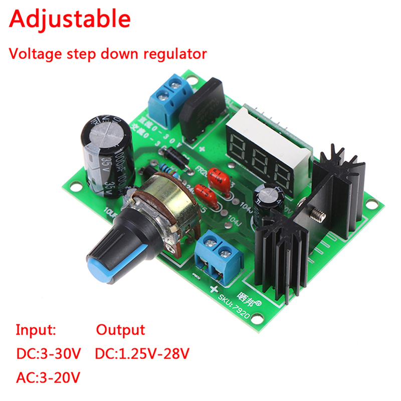 LED display lm317 adjustable voltage regulator step-down module ac/dc 2a | BeeCost