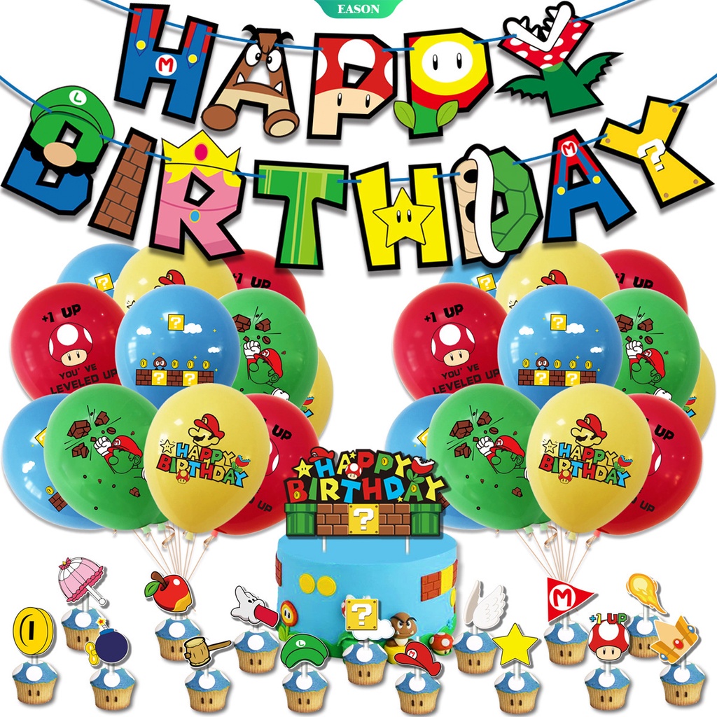 1Set Nuevo Animate Super Mario Bros Tema De Látex Globo Insertar ...