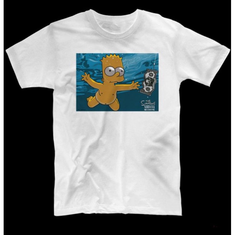 Camiseta Nirvana Band - NEVERMIND - BART SIMPSONS | Shopee México