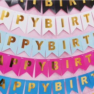 Banderas De Estampado De Letras De Feliz Cumpleaños Bandera Para Tirar ...