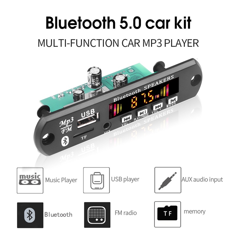 DC 12V Reproductor MP3 2 * 25W Placa Decodificadora Amplificador De ...