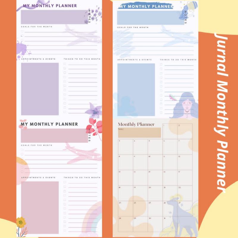 Planificador mensual / diario mensual / lista para hacer / carpeta A4 ...