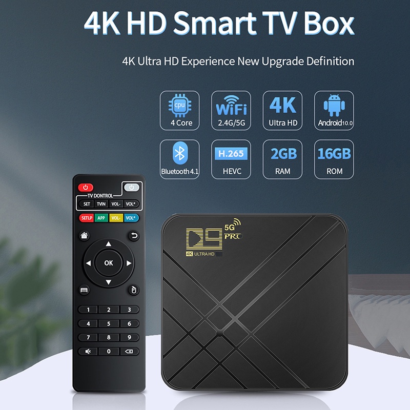 D9 Pro Box Smart Tv Android 10.0 8gb Ram 128gb Rom 2.4g & 5g Wifi Set ...