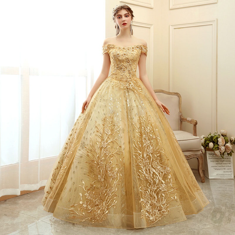 Vestidos Color Oro