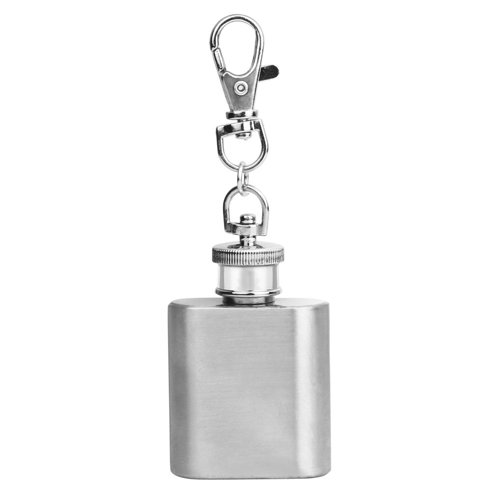 1oz mini termo de acero inoxidable con bandera de alcohol con llavero ...