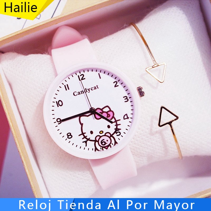 Reloj De Mujer Lindo De Dibujos Animados Hello Kitty Color Caramelo ...