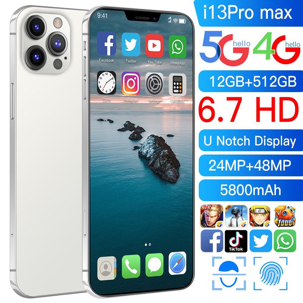 6.7 Inch I13 pro Android Teléfono móvil Versión mundial | Shopee México