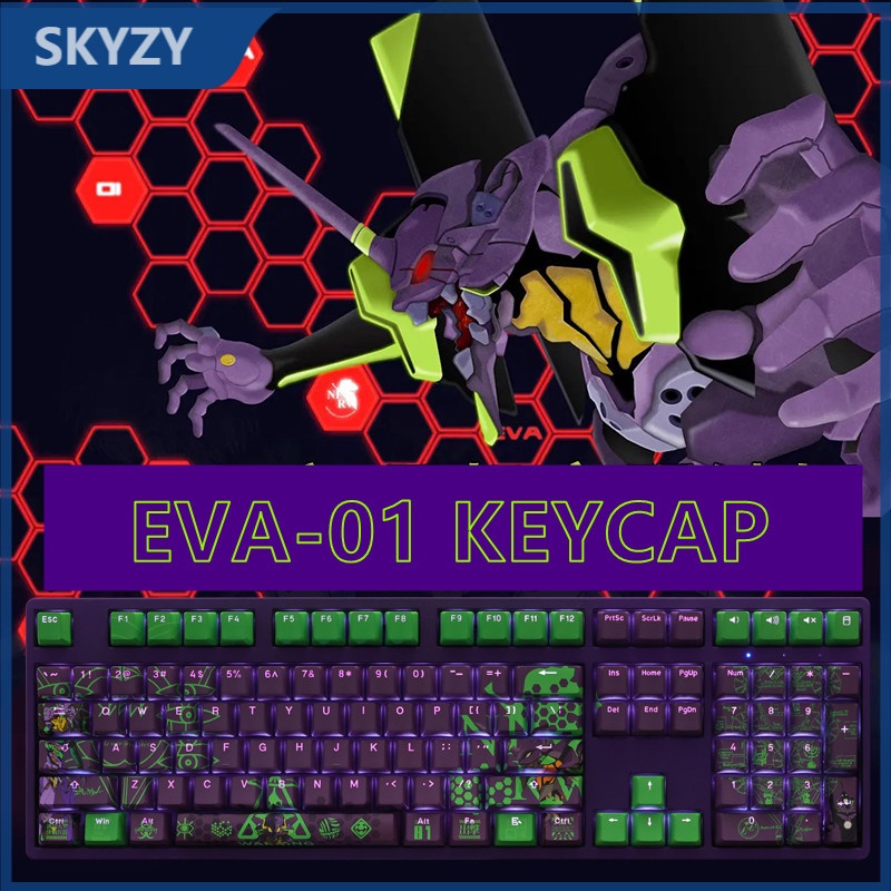 EVA-01 Keycaps OEM Perfil EVANGELION Anime PBT Tinte Sublimación ...