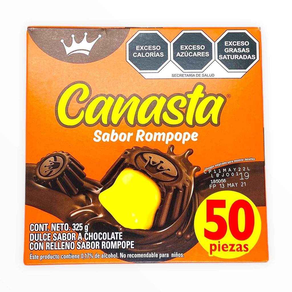 Chocolate Canasta Sabor Rompope Rellena 50 Piezas | Shopee México