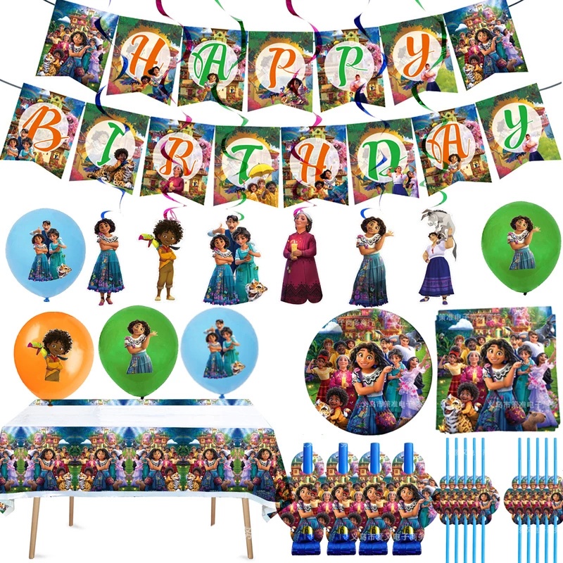 Disney Encanto Party Vajilla Suministros Servilletas De Papel Mantel Platos Globos Mirabel Tema ...