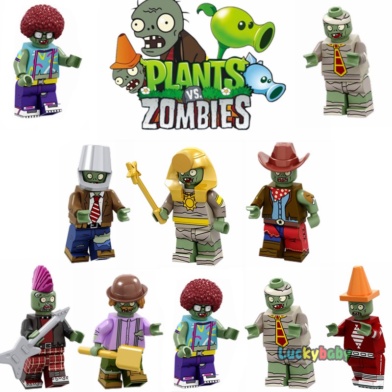 Lego Plants Vs Zombies Game Minifigures Bandage Zombie Pharaoh Zombied Model Building Blocks