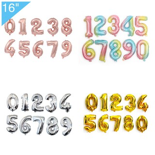 Globos De 16 Pulgadas De Oro Rosa Plata De Aluminio Dígitos Decoración ...