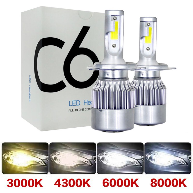 Focos Led Automotriz C6 H1 H4 H7 H8/h9/h11 9005 9006 HB3 HB4 Luz antiniebla LED | Shopee México