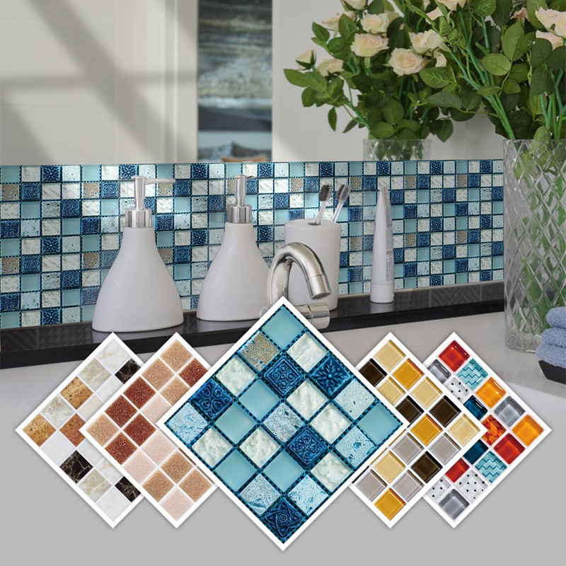 2D PVC Tiles Stickers Mosaic Self Adhesive Wallpaper Waterproof ...