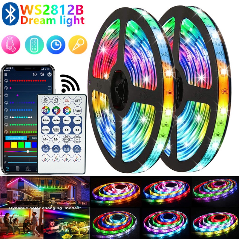 5050RGB Tira Led Multicolor 100 % Original 5M 20M RGB WS2812b luces ...