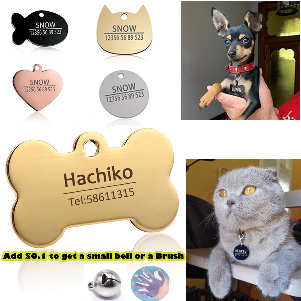 Etiqueta Personalizada Para Perros Y Gatos Nombre De Acero Inoxidable ...