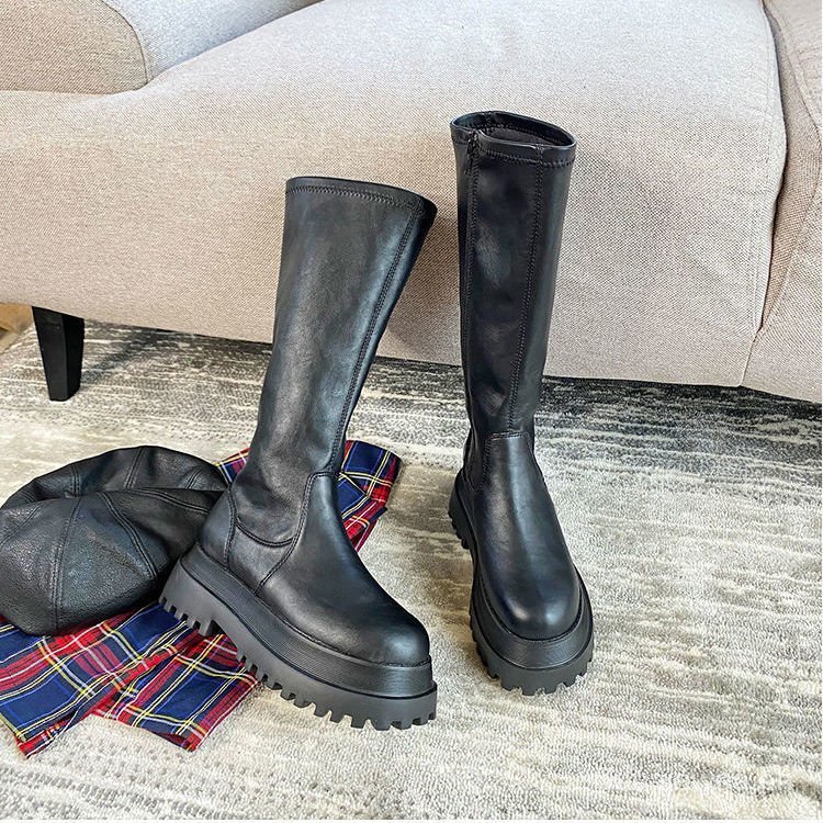 Estilo Gótico Zapatos Otoño Estiramiento Punk Botas De Tobillo Mujer ...