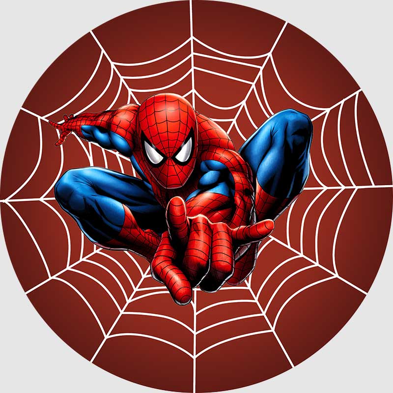 Diseño Redondo Para Hombre Araña Telón De Fondo Para Niños Web Héroe ...