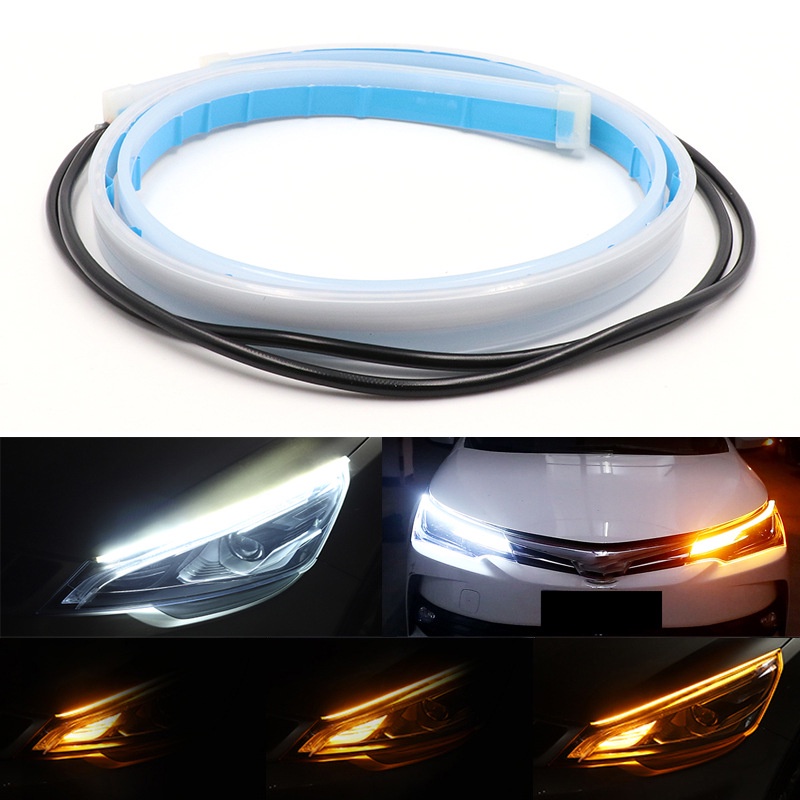 LED DRL Coche Luz De Circulación Diurna Flexible Impermeable Tira Faros ...