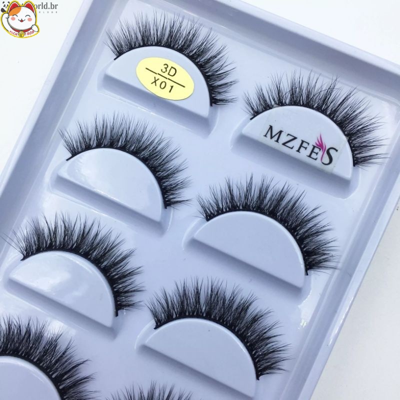 Caja 5 Pares Pestañas Postizas Naturales Varios Modelos A Elegir Entre