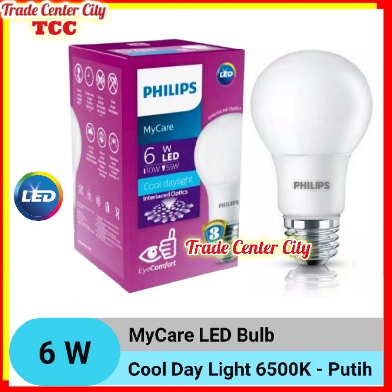 Philips luces LED 6 vatios 6W bombilla MYCARE luces PHILIPS 6W luz ...